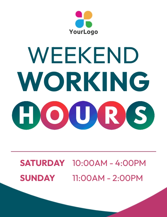 weekend office hours Template | PosterMyWall