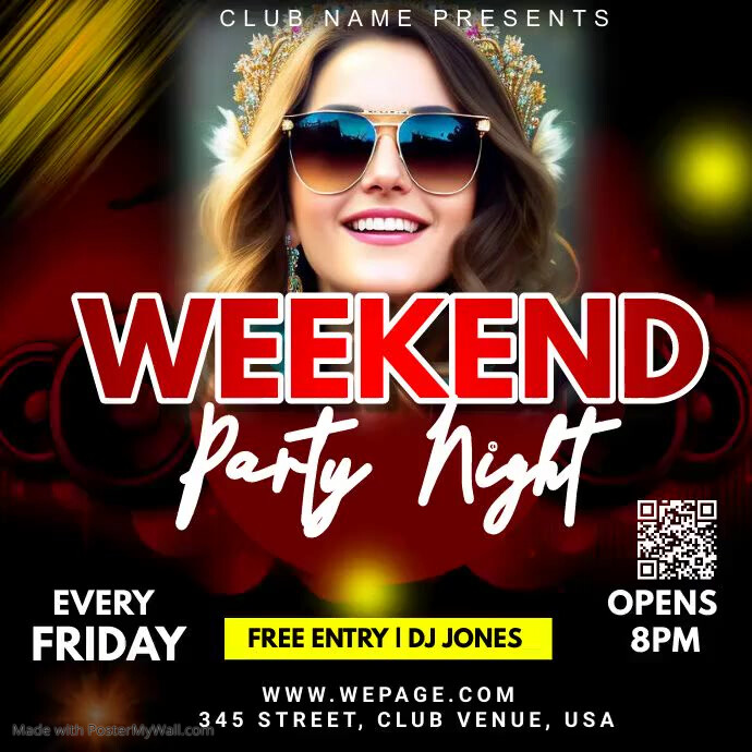 WEEKEND PARTY Template | PosterMyWall