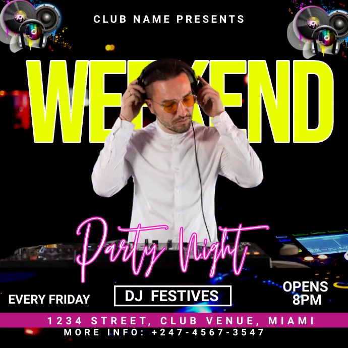 WEEKEND PARTY Template | PosterMyWall