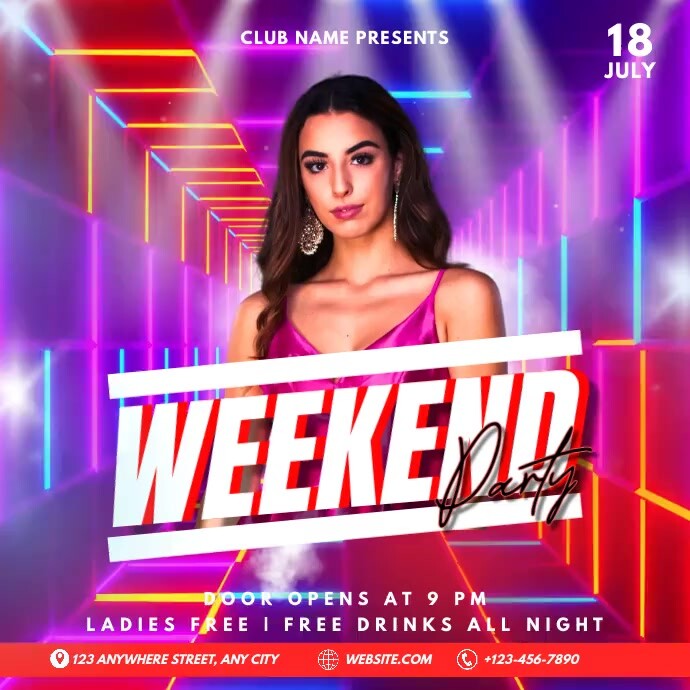 WEEKEND PARTY Template | PosterMyWall