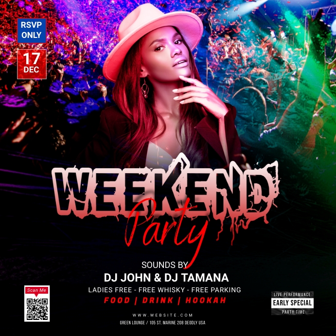 Weekend Party Instagram post Template | PosterMyWall