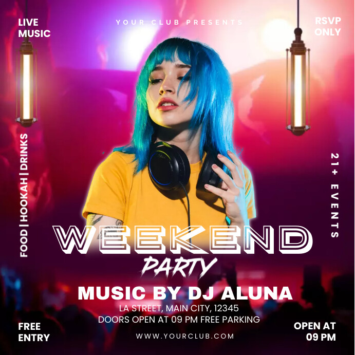 Weekend Party Poster Flyer Template | PosterMyWall