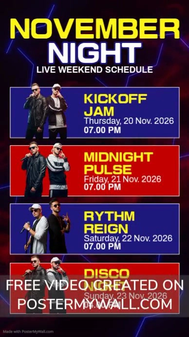 Weekend Party Schedule Template | PosterMyWall