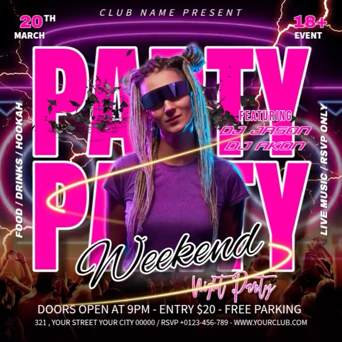 Weekend Party Video Ads Template | PosterMyWall
