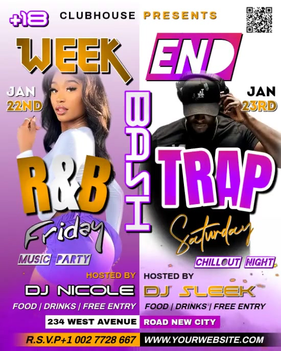WEEKEND RNB AND TRAP PARTY TEMPLATE | PosterMyWall