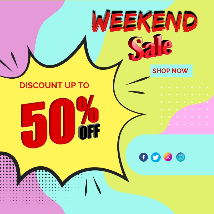 Plantilla de WEEKEND SALE | PosterMyWall