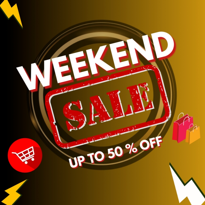 Weekend sale gold Template | PosterMyWall