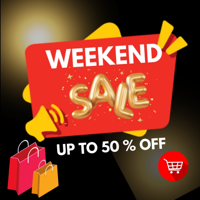 Weekend sale gold Template | PosterMyWall