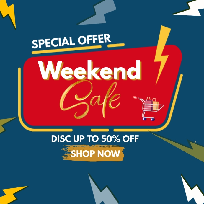 Copy of Weekend sale red gold | PosterMyWall