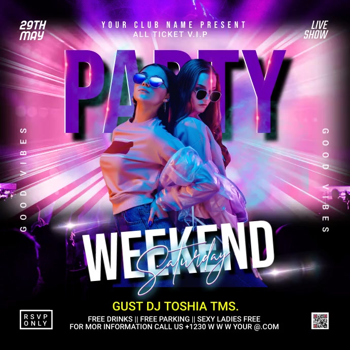 weekend saturday party Template | PosterMyWall