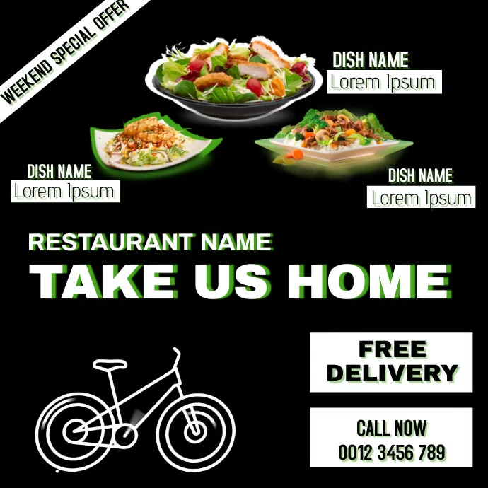 weekend special free restaurant delivery serv Template | PosterMyWall