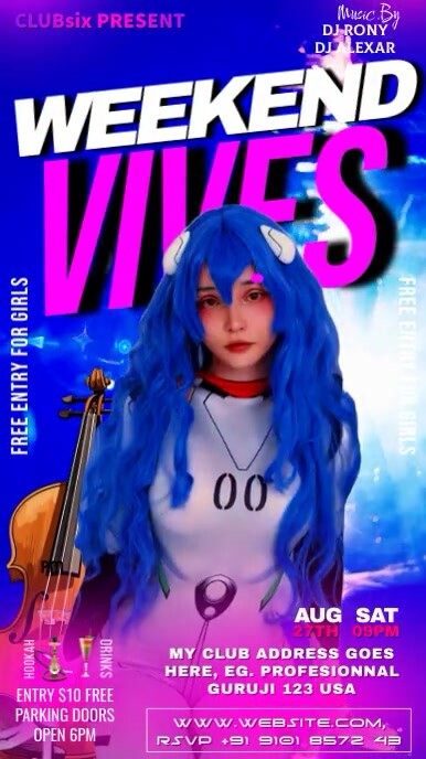 weekend vibes night club party Template | PosterMyWall