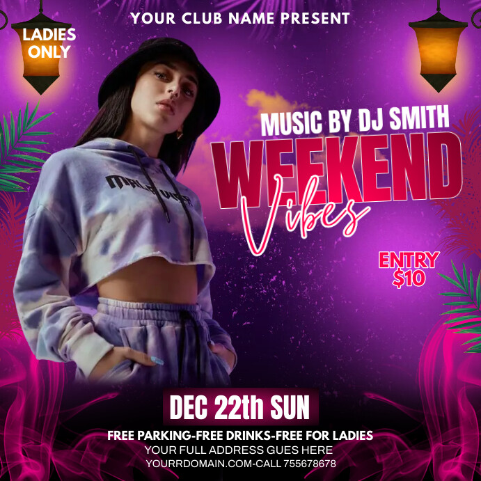 Copy of Weekend Vibes Night Party | PosterMyWall