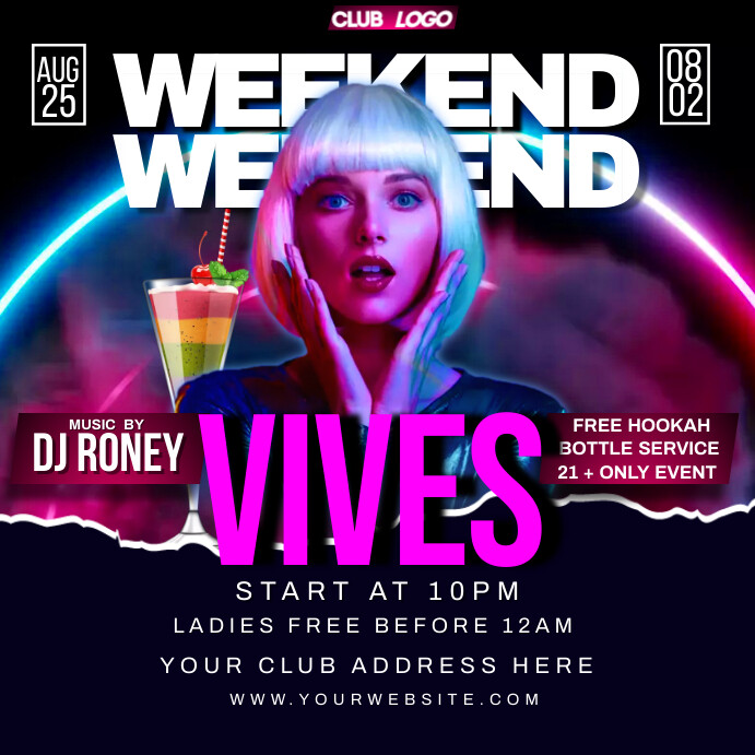 weekend vives/party /disco party/dj party Template | PosterMyWall
