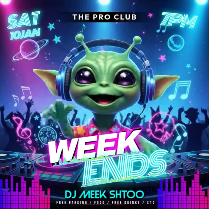 Weekends Party Dj Event Template | PosterMyWall