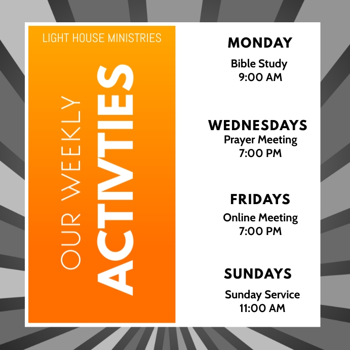 WEEKLY activities Template | PosterMyWall