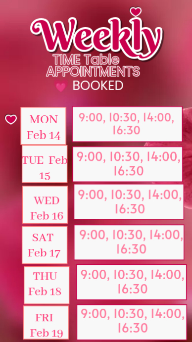 Weekly Appointment Schedule Instagram Story Template | PosterMyWall