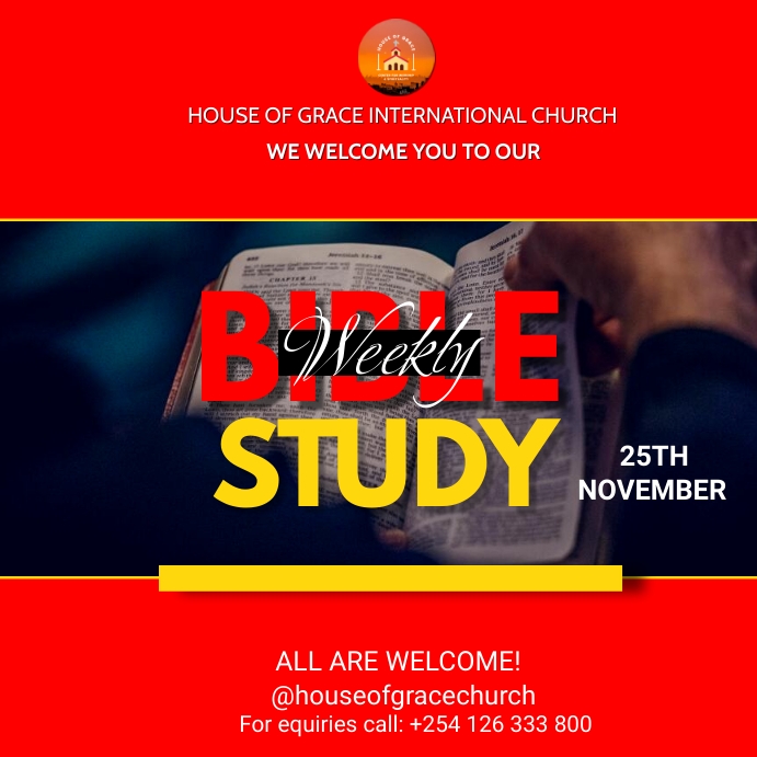 Plantilla de Folleto de Estudio Bíblico Semanal | PosterMyWall