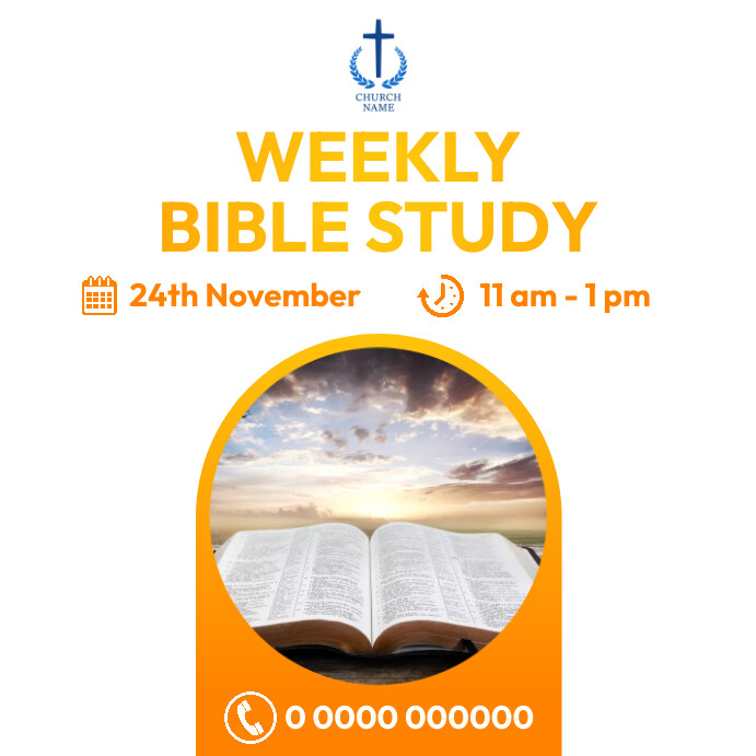 Weekly bible study flyer Template | PosterMyWall