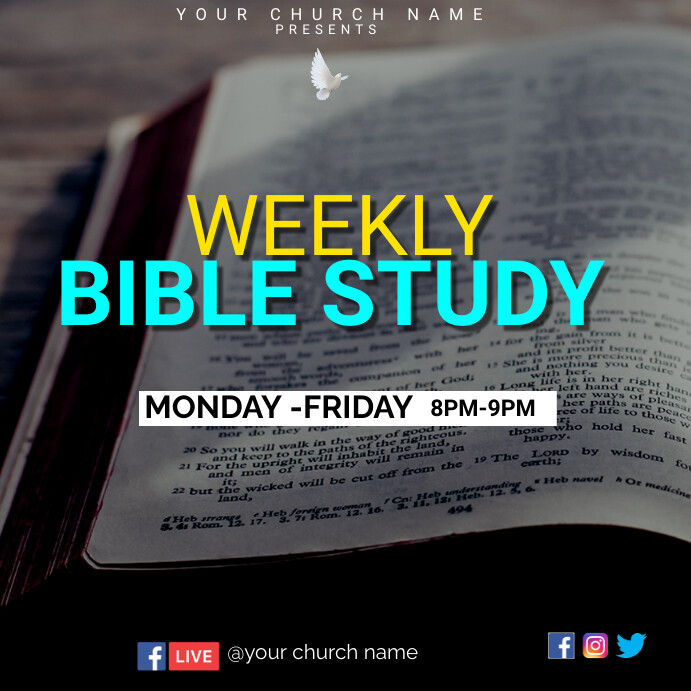 Brosur Templat Selebaran Studi Alkitab Mingguan | PosterMyWall