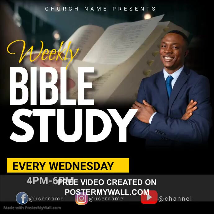 De Plantilla de Estudio Bíblico Semanal | PosterMyWall