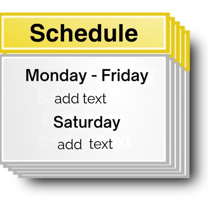 Weekly Business Hours Schedule Monday to Saturday Template | PosterMyWall