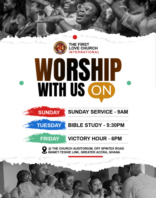 Weekly Church Activities Flyer Template | PosterMyWall