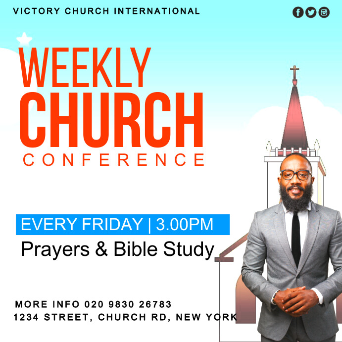 weekly church conference Template | PosterMyWall