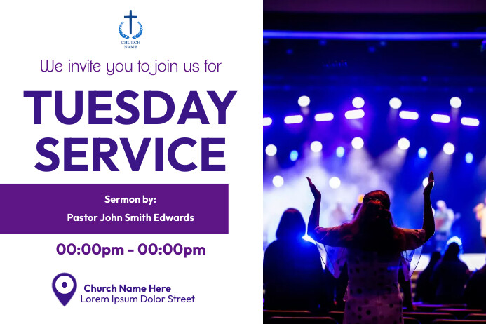 Plantilla de Weekly church service banner | PosterMyWall