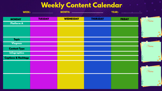 Plantilla de Weekly Content Creator Digital Display (16:9) | PosterMyWall