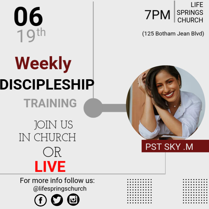 WEEKLY DISCIPLESHIP(1) Template | PosterMyWall