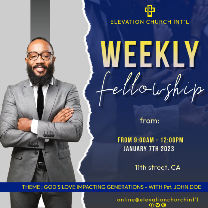 weekly fellowship Template | PosterMyWall