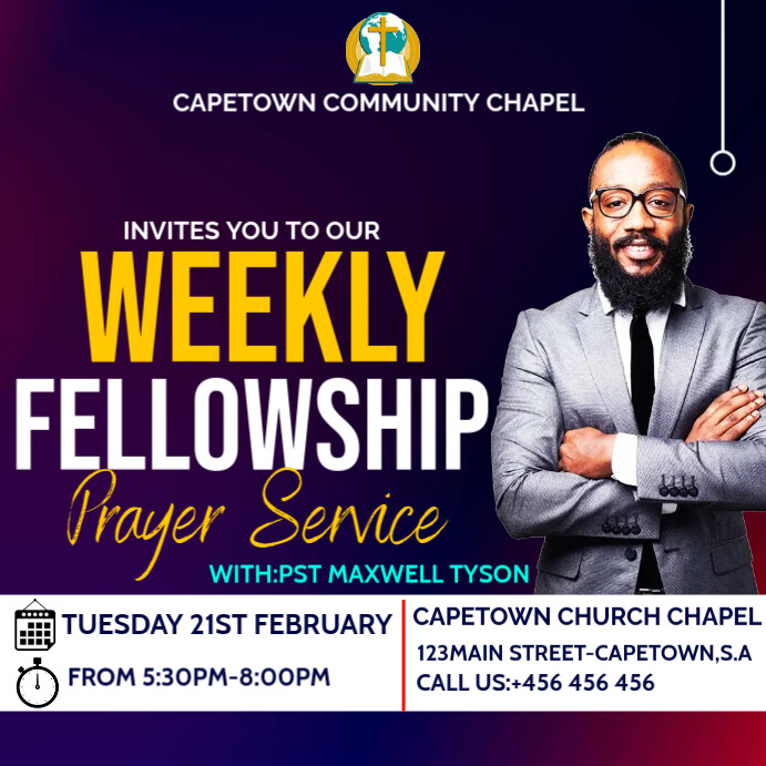 weekly fellowship flyer Template | PosterMyWall