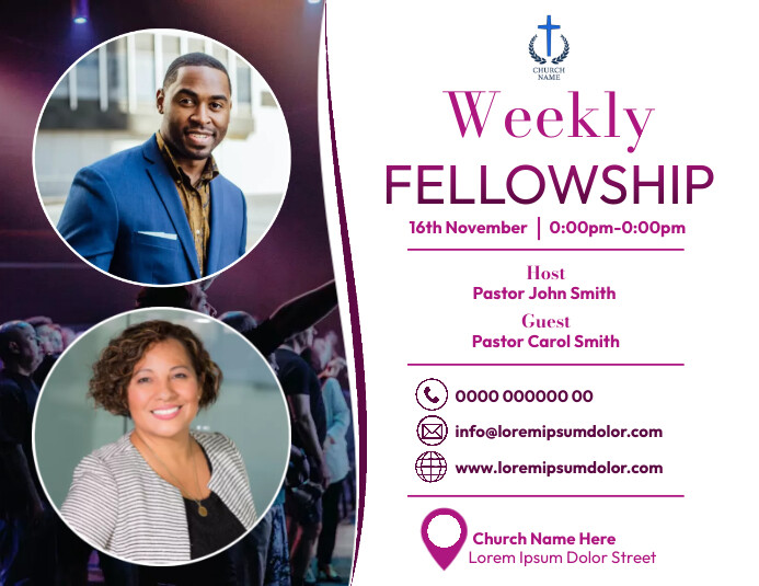Weekly fellowship poster template | PosterMyWall