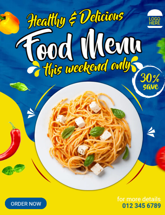 Weekly Food Menu Flyer Template | PosterMyWall