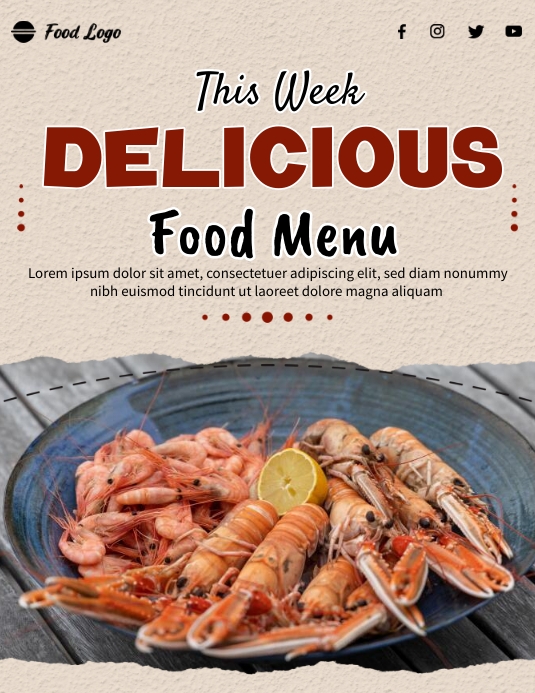 Plantilla de Weekly Food Menu Flyer | PosterMyWall