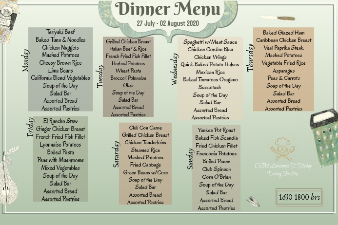 Weekly Menu Template | PosterMyWall