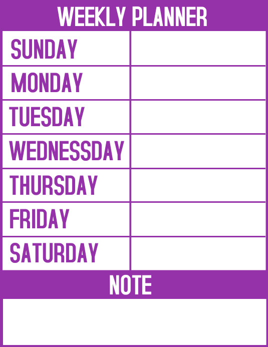 weekly planner Template | PosterMyWall