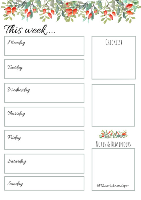 Copy of Weekly planner | PosterMyWall