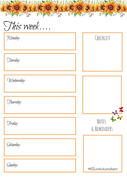 Weekly planner Template | PosterMyWall