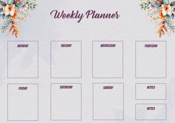 WEEKLY PLANNER Template | PosterMyWall
