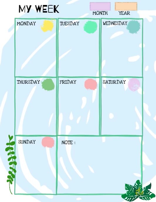 WEEKLY PLANNER Template | PosterMyWall