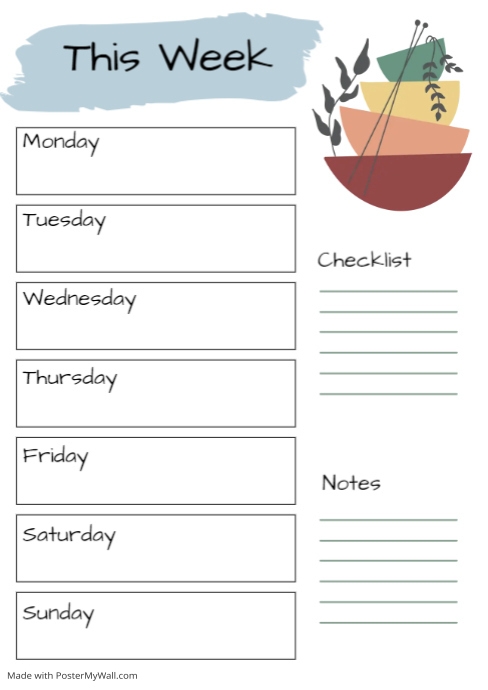 Copy of Weekly planner | PosterMyWall