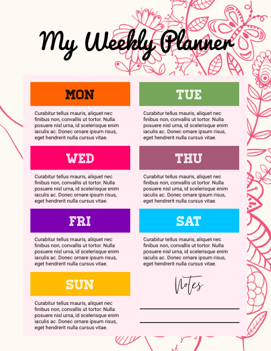 Weekly Planner Flyer Template | PosterMyWall
