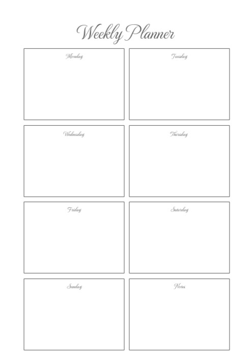 Weekly Planner Printable Minimalist Weekly Planner Template | PosterMyWall