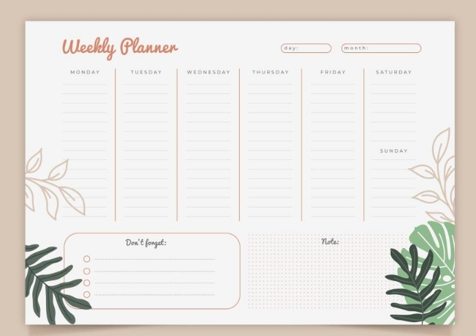 WEEKLY PLANNER Schedule Poster Template | PosterMyWall