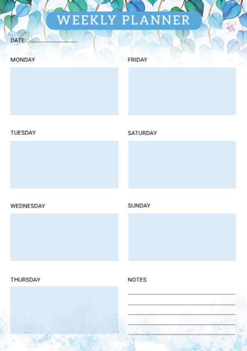 Weekly Planner Template | PosterMyWall