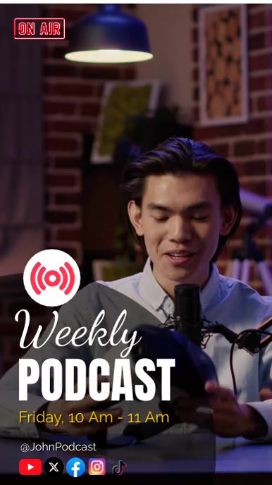 weekly podcast Template | PosterMyWall