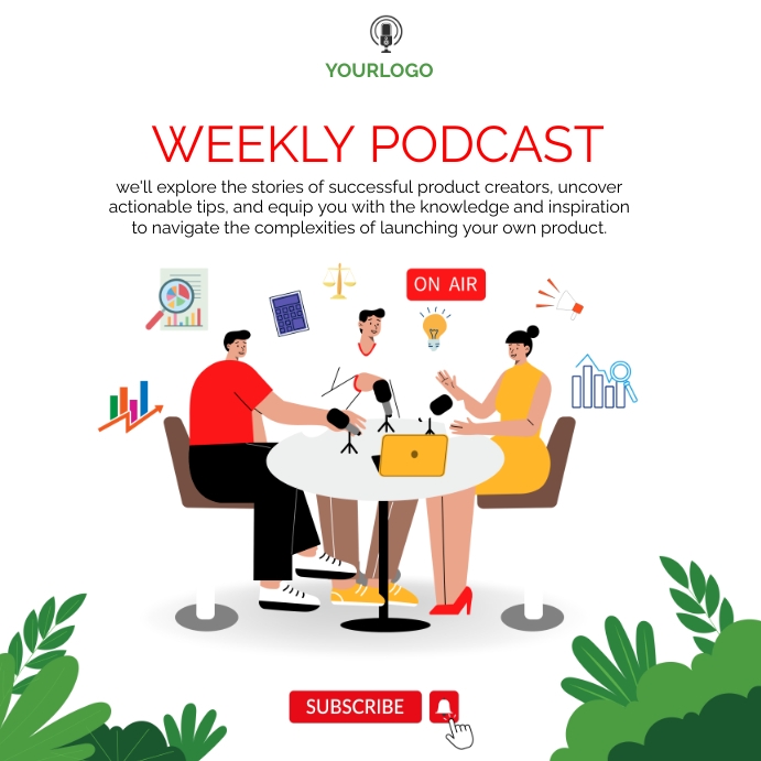 weekly podcast Template | PosterMyWall