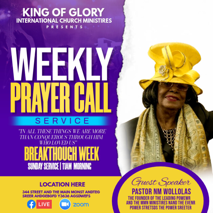 Copy of weekly prayer call | PosterMyWall